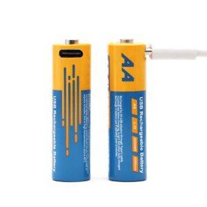 szempty lithium 1.5v rechargeable batteries aa, li-ion usb aa battery 2600mwh with 2 in 1 type c charging cable,quick charge in 2 hours, pack of 2