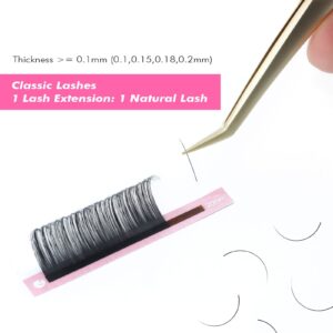 ALLOVE Eyelash Extension Classic Lash Extensions 0.15 D Curl 8-15mm Mixed Tray Premium Silk Individual Volume Lash Extensions Lash Trays for Lash Extensions Supplies Single Eyelash Extensions