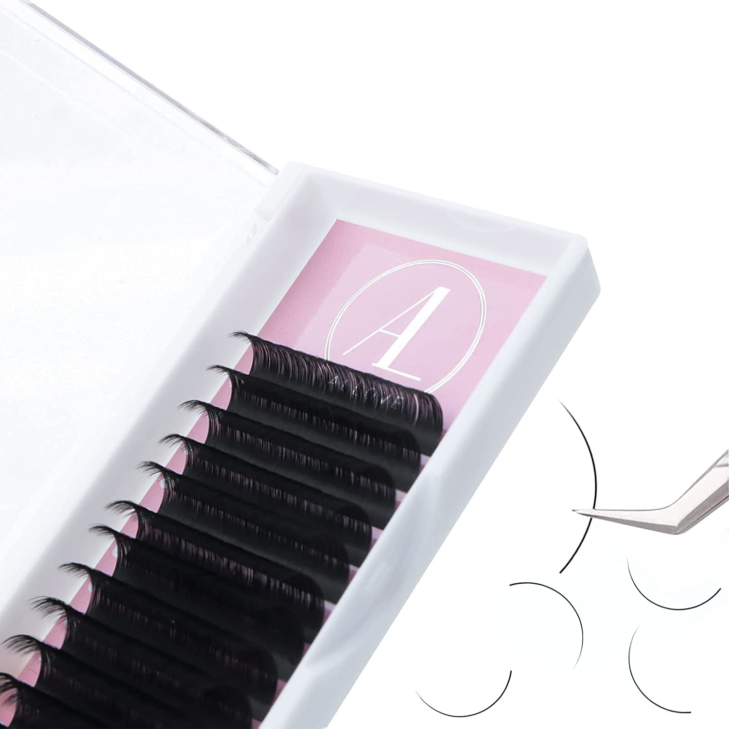 ALLOVE Eyelash Extension Classic Lash Extensions 0.15 D Curl 8-15mm Mixed Tray Premium Silk Individual Volume Lash Extensions Lash Trays for Lash Extensions Supplies Single Eyelash Extensions