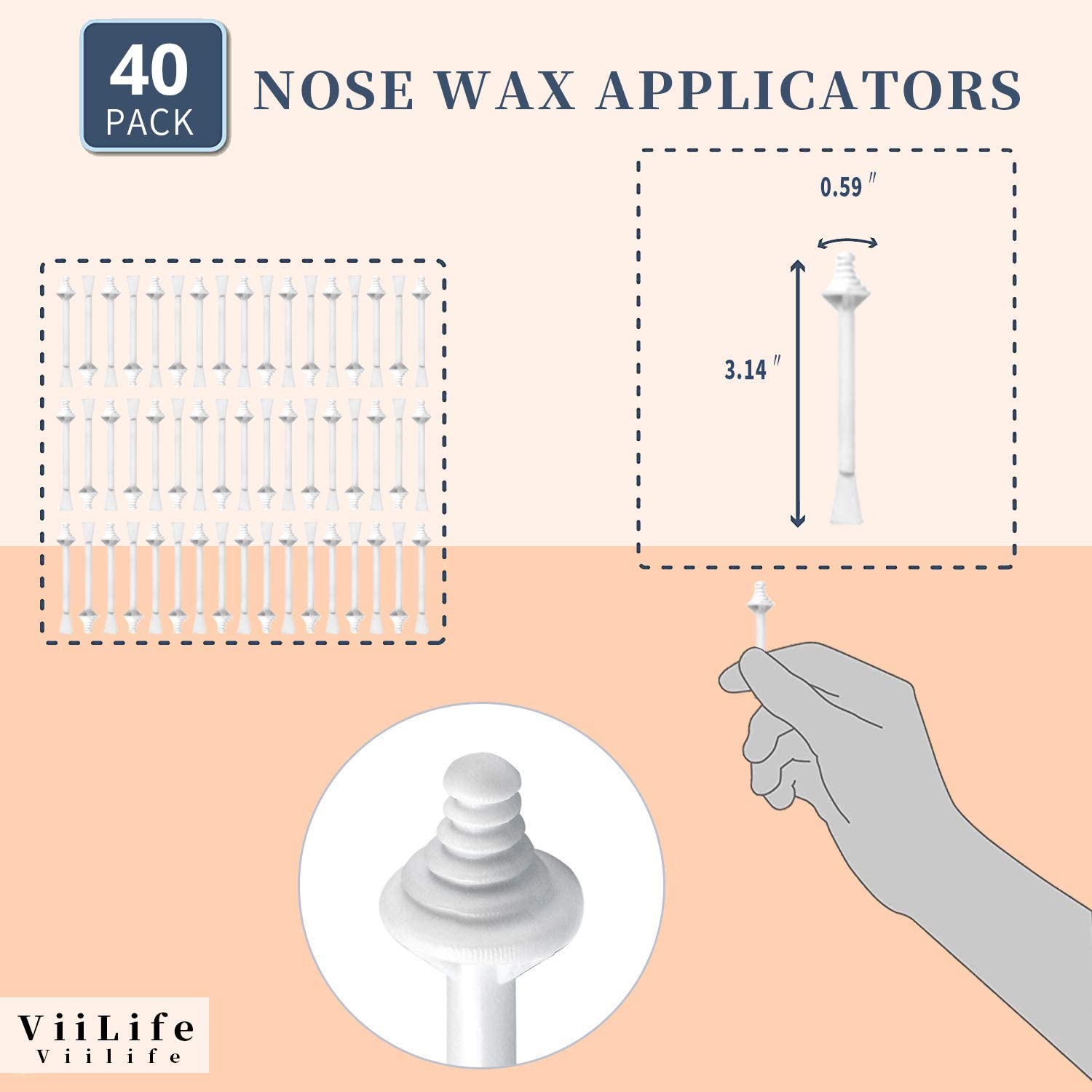 40 Pcs Nose Wax Sticks Nose Waxing Applicators for Nose Hair Remover Wax Applicator Nose Wax Kit Accessories for Nostril Nasal Cleaning Ear Hair Removal for Men Women