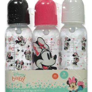 Baby Bottles 5 oz for Boys and Girls| 3 Pack of Disney Sketch Minnie Infant Bottles for Newborns and All Babies | BPA-Free Plastic Baby Bottle for Baby Shower