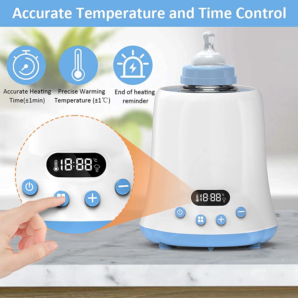 Baby Bottle Warmer, Bottle Warmer for Breastmilk or Formula with a Timer, Baby Food Defrost&Heater with LCD Display, Accurate Temperature Control, Constant Mode, Fit All Baby Bottles