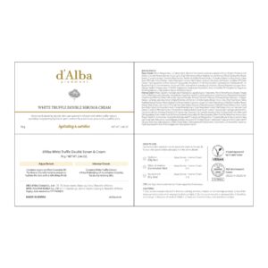 d'alba Piedmont Italian White Truffle Double Serum & Cream, Vegan Skincare, 2-in-1 Face Moisturizer, Vegan Collagen, Skin Firming and Tightening, Non Comedogenic, Suitable for All Skin Types (2.46 oz)