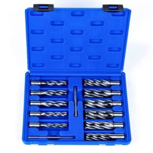 oscarbide annular cutter set 13pieces,2"cutting depth,3/4"weldon shank and 7/16 to 1-1/16 inch cutting diameter mag drill bits for magnetic drill press with 2pcs pilot pins