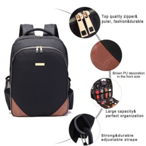 MAXPAND Travel Bag for Clippers and Supplies Hairstylist Backpack for Tools Barber Clipper Bag for Hairdresser with PU(with Brown PU), 19 inches