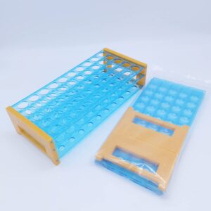 Plastic Test Tube Rack for 16/18mm Tubes, Lab Test Tube Holder Rack, Holds 50, Detachable (1pacs)