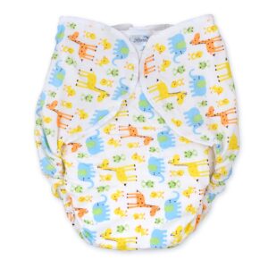 rearz - omutsu adult bulky fitted nighttime cloth diaper (zoo) (small/medium)