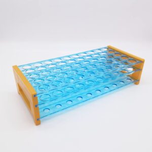 plastic test tube rack for 16/18mm tubes, lab test tube holder rack, holds 50, detachable (1pacs)