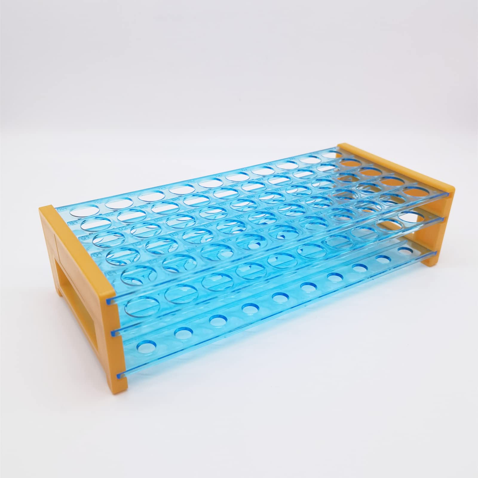 Plastic Test Tube Rack for 16/18mm Tubes, Lab Test Tube Holder Rack, Holds 50, Detachable (1pacs)