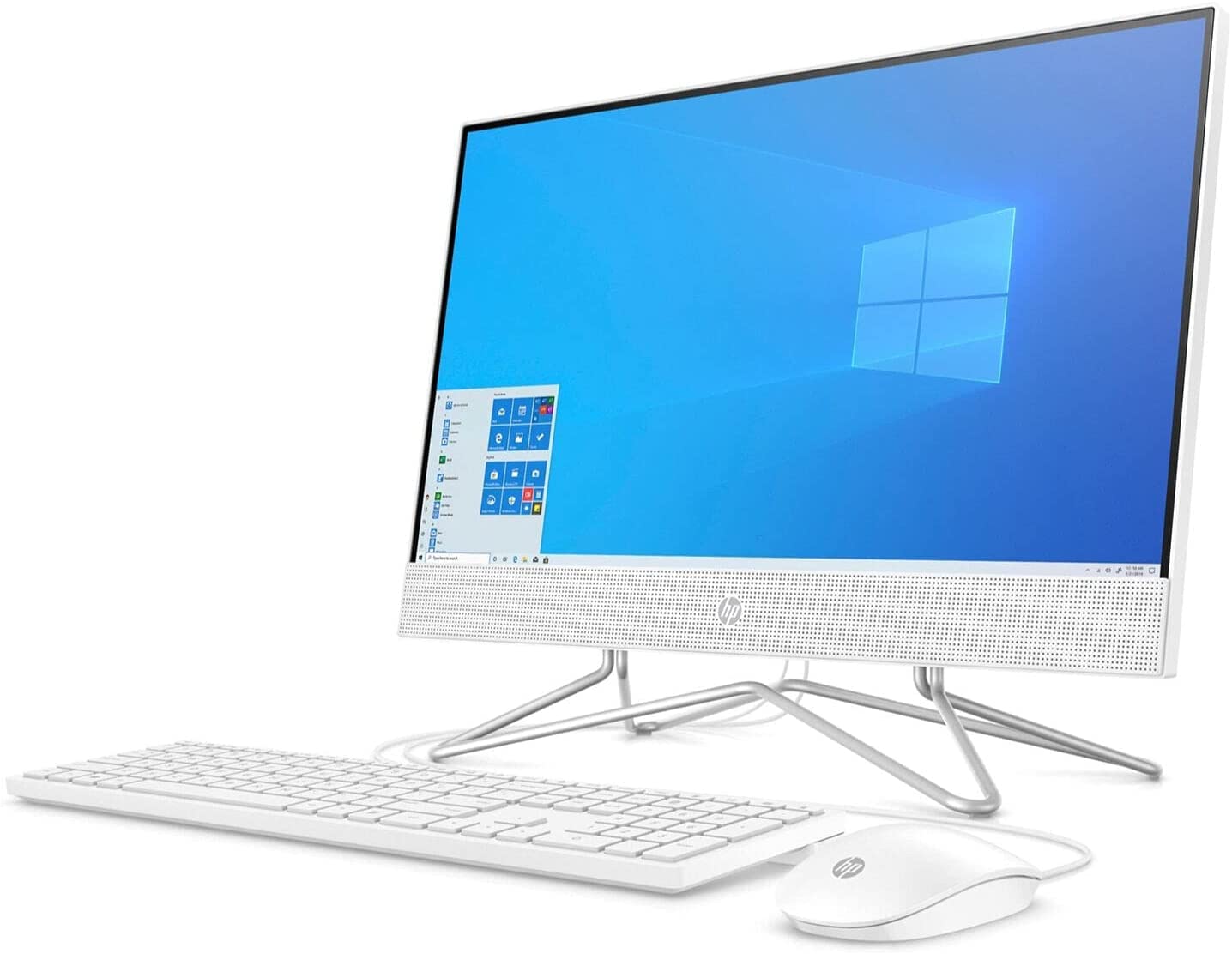 HP 22-Inch Full HD WLED All-in-One PC, Intel Celeron G5900T Dual-Core Processor, 16GB DDR4 RAM, 512GB PCIe NVMe M.2 SSD, Webcam, DVD-RW, Mouse & Keyboard Combo, Windows 10 Home, White