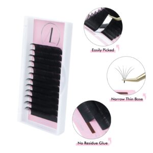 ALLOVE Eyelash Extension Classic Lash Extensions 0.15 D Curl 8-15mm Mixed Tray Premium Silk Individual Volume Lash Extensions Lash Trays for Lash Extensions Supplies Single Eyelash Extensions