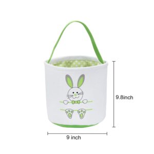 Easter Bunny Basket Bags Rabbit Canvas Toys Bucket Tote Storage Gifts Candies Handbag for Kids