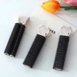 3PCS Natural Fluffy Hair Clip, Lazy DIY Styling Curling Tools, Hair Roots Self-Grip Hair Clips(Black)