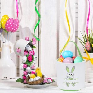 Easter Bunny Basket Bags Rabbit Canvas Toys Bucket Tote Storage Gifts Candies Handbag for Kids