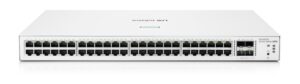 hpe networking instant on switch series 1830 48-port gb smart-managed layer 2 ethernet switch | 48x 1g | 4x sfp | fan-less | us cord (jl814a#aba)