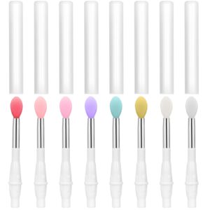 unaone silicone lip brush, 8 pcs makeup beauty lipstick brushes with cap lip applicator brushes for lipstick lip gloss lip mask eyeshadow