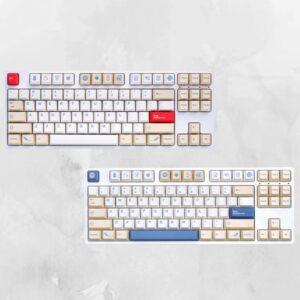 ZMX Soy Milk Custom Keycaps,136 Keys PBT Dye-Heat Sublimation Cherry Profile Personalized Keycaps Set for MX Switch Compatible with Mac Windows PC Mechanical Gaming Keyboard