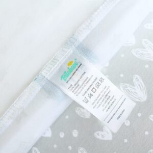 Waterproof Pack n Play Fitted Sheets 2 Pack,100% Cotton Mini Crib Mattress Cover Protector 38" X 25" Fits for Baby Playpen/Playard Mattress, Portable Crib Sheet, White & Grey Star Print