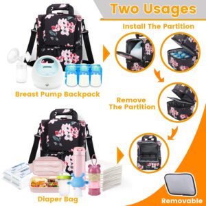 Orzbow Diaper Bag Backpack Tote,Fits Most Breast Milk Storing Bags, Double Layer for Working Moms