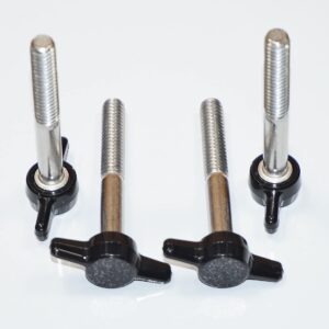 1/4"-20 x 2” Black Thumb Screw Stainless Steel Tee Wing Thumb Screws 2” Stud Coarse Threads Plastic Knob Thumbscrew (4)