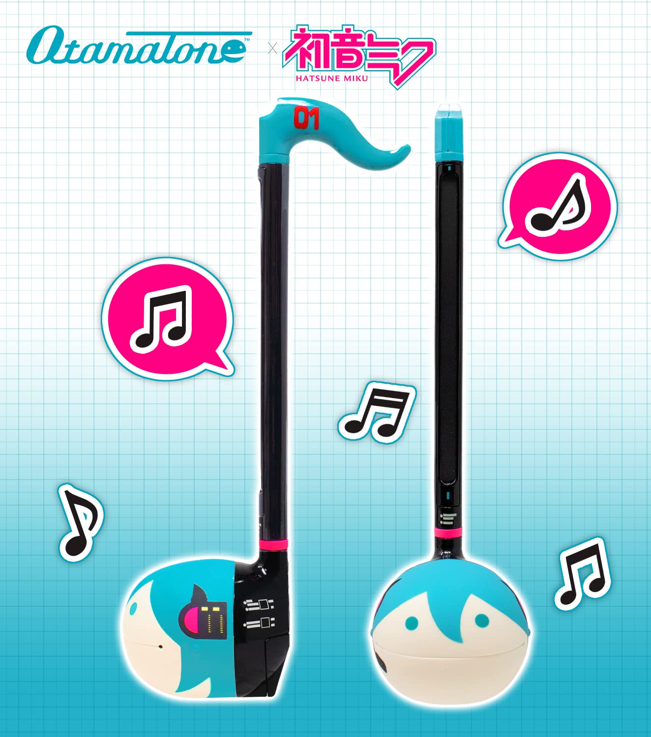 Otamatone Classic Hatsune Miku Vocaloid [Officially Licensed] Japanese Character Electronic Musical Instrument Portable Synthesizer from Japan Maywa Denki for Children Kids and Adults Gift