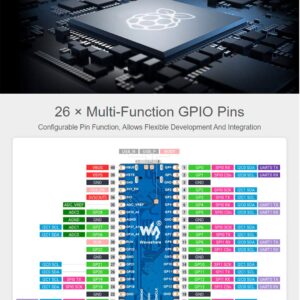 waveshare RP2040-Plus Board with Pre-Soldered Header, Pico-Like MCU Board Based on Raspberry Pi RP2040, Dual-Core Arm Cortex M0+ Processor Onboard 4MB Flash,USB-C Connector,Recharge Header,etc