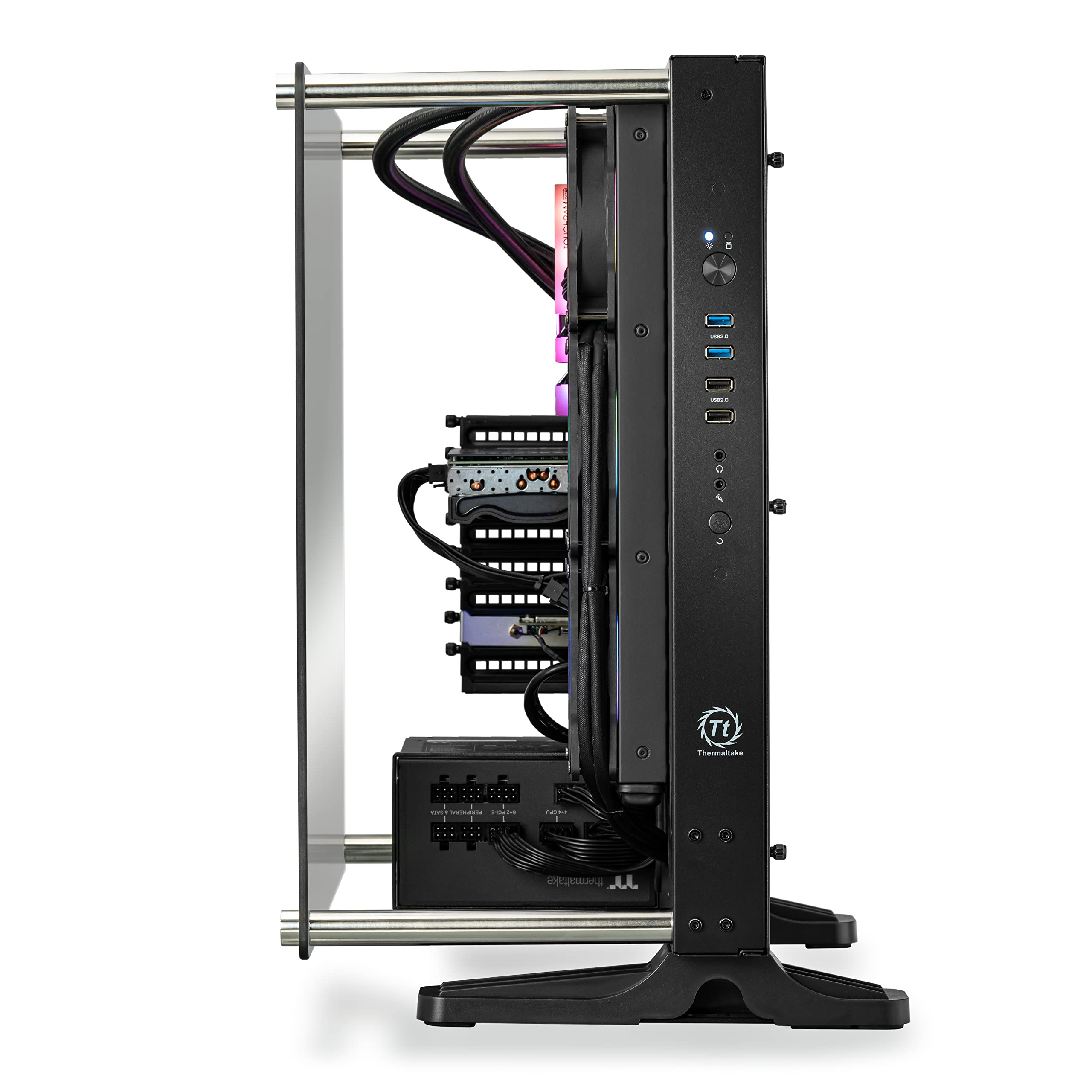 Thermaltake LCGS Shadow 360 AIO Liquid Gaming PC (AMD RYZEN 5 5600X 6-core, ToughRam DDR4 3600Mhz 16GB RGB Memory, NVIDIA® GeForce RTX™ 3060, 1TB NVMe M.2, WiFi,Win 10 Home) P3BK-B550-S36-LCS