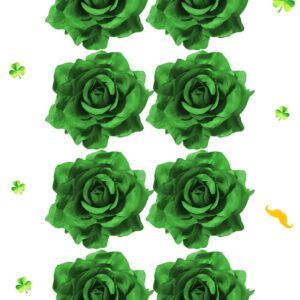 8 Pieces St. Patrick's Day Hair Decoration Flower Hair Clip Irish Green Rose Hairpin St. Patrick's Brooch Floral Clips St. Patrick's Party Supplies for Woman Girl Girlfriends Wife Accessories