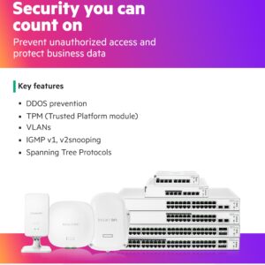 HPE Networking Instant On Switch Series 1830 48-Port Gb Smart-Managed Layer 2 Ethernet Switch | 48x 1G | 4X SFP | Fan-Less | US Cord (JL814A#ABA)