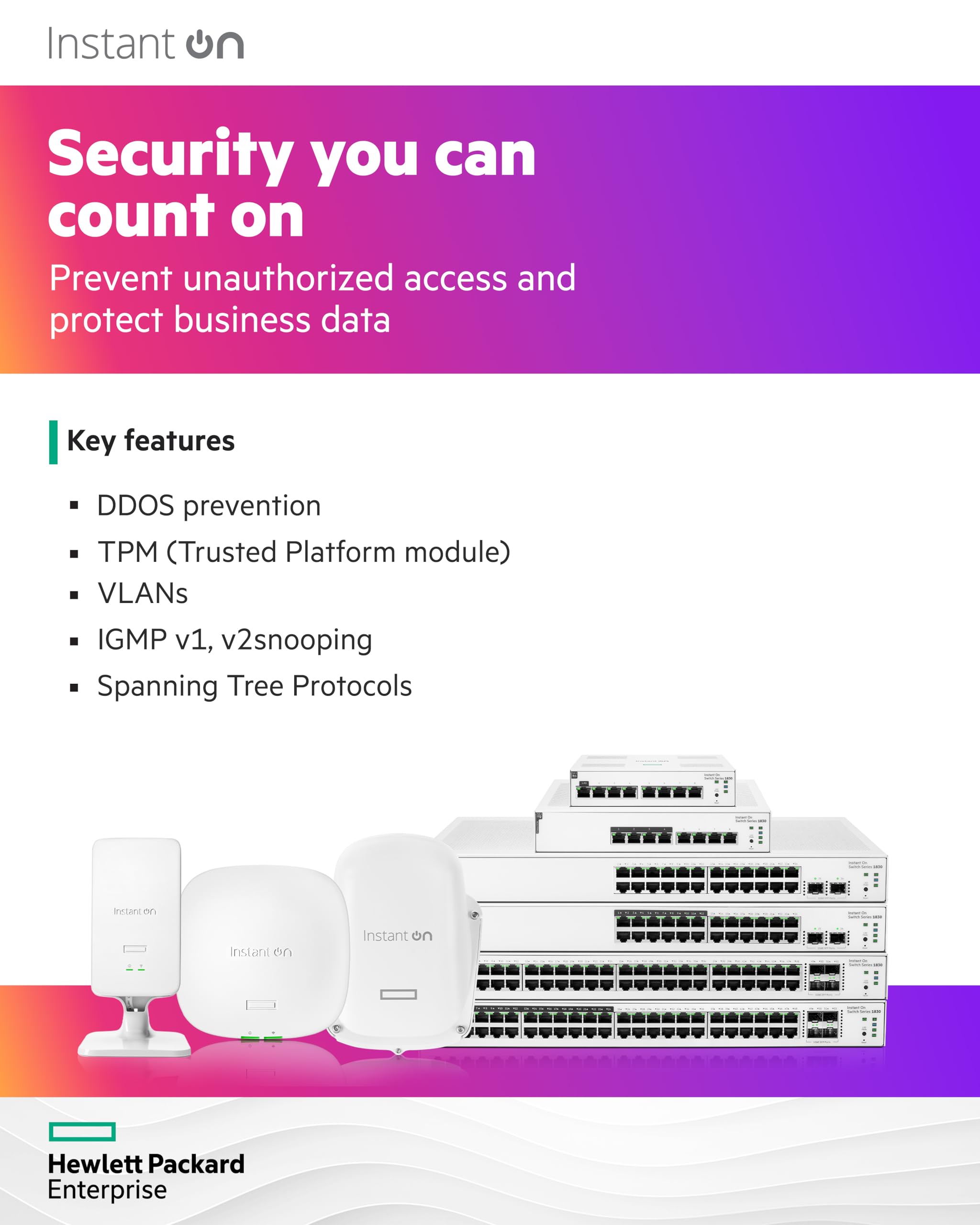 HPE Networking Instant On Switch Series 1830 48-Port Gb Smart-Managed Layer 2 Ethernet Switch | 48x 1G | 4X SFP | Fan-Less | US Cord (JL814A#ABA)