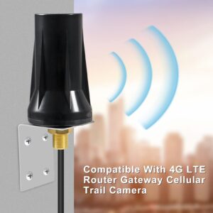 4G LTE Outdoor Wall Mount Waterproof Trail Camera Antenna SMA Male Wall Mount Antenna Compatible with Mobile Sprint 4G LTE Router Gateway Modem Cellular Hunting Camera Outdoor Mobile Security Camera