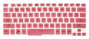 juyuish silicone keyboard cover skin compatible with 2021 2020 2019 14 inch asus rog zephyrus g14 / g14 14" vr ready ga401 ga401qm ga401ih ga401iu ga401iv series (pink)