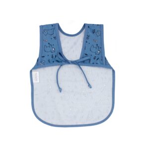 BapronBaby Bears in Blue Bapron - No Neck Tie Safer Bib for Baby & Toddler - Soft Waterproof Stain Resistant - Machine Washable - Sz Baby/Toddler 6m-3T