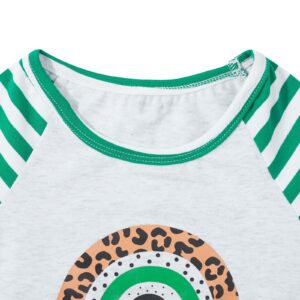 Toddler St Patricks Day Shirt Boy Girl Irish Lucky Charm Clover T-Shirt Cute Shamrock Graphic 3/4 Raglan Sleeve Tee Top