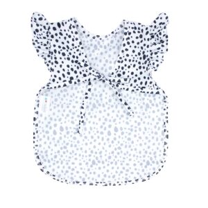 BapronBaby Flutter Organic Dot Bapron - No Neck Tie Safer Bib for Baby & Toddler - Soft Waterproof Stain Resistant - Machine Washable - Sz Preschool 3-5yrs