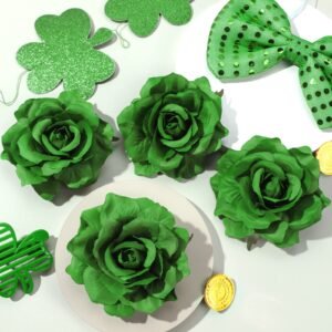 8 Pieces St. Patrick's Day Hair Decoration Flower Hair Clip Irish Green Rose Hairpin St. Patrick's Brooch Floral Clips St. Patrick's Party Supplies for Woman Girl Girlfriends Wife Accessories