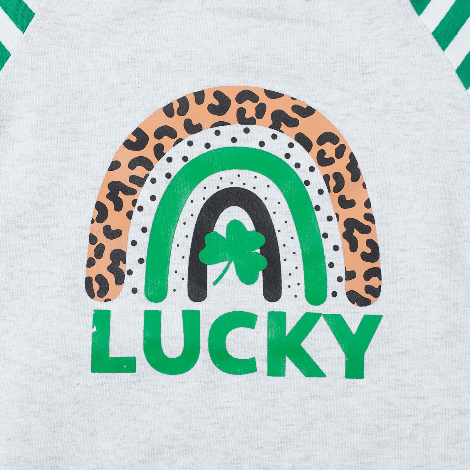 Toddler St Patricks Day Shirt Boy Girl Irish Lucky Charm Clover T-Shirt Cute Shamrock Graphic 3/4 Raglan Sleeve Tee Top