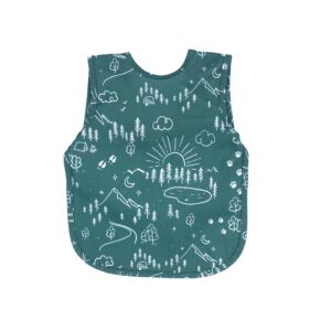 bapronbaby pine forest bapron - no neck tie safer bib for baby & toddler - soft waterproof stain resistant - machine washable - sz baby/toddler 6m-3t