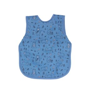 bapronbaby bears in blue bapron - no neck tie safer bib for baby & toddler - soft waterproof stain resistant - machine washable - sz baby/toddler 6m-3t