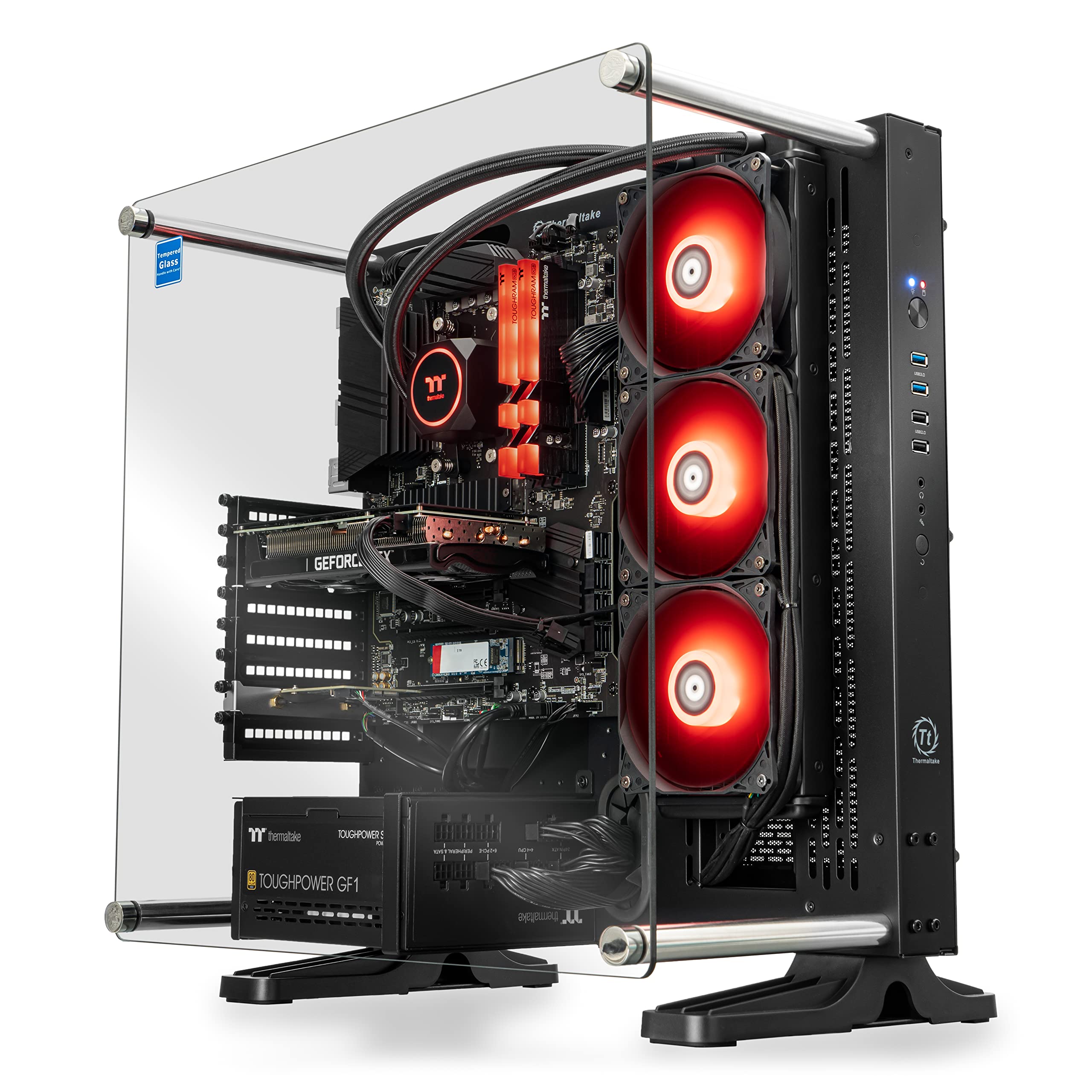 Thermaltake LCGS Shadow 360 AIO Liquid Gaming PC (AMD RYZEN 5 5600X 6-core, ToughRam DDR4 3600Mhz 16GB RGB Memory, NVIDIA® GeForce RTX™ 3060, 1TB NVMe M.2, WiFi,Win 10 Home) P3BK-B550-S36-LCS