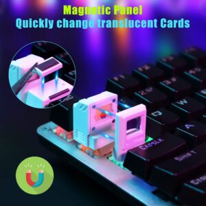 HONKID Esc Keycap for Mechanical Gaming Keyboard Switches, Custom Keycaps for Esc and Tab Key with Magnetic Light Macintosh Retro Style Design (White)