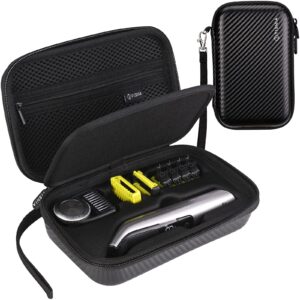 tisnia case for, philips norelco oneblade pro, qp6520/70, 6510/70, hybrid electric trimmer and shaver - (black texture,only case)