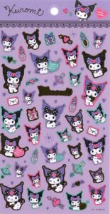 sanrio kuromi pet sticker seal 1 sheets 47 pcs decorative scrapbooking supplies stationery (cupid of love)