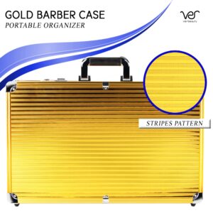 Ver Beauty Professional New Barber Case for Barber Hair Stylist Clippers Trimmers Scissors Blades Guards Shears Portable Organizer Barber Case