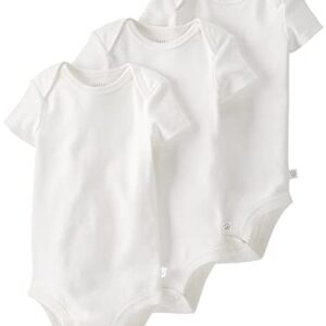 little planet by carter's unisex-baby 3-pack Short Sleeve Bodysuits made with Organic Cotton, Creamy, 3 Months