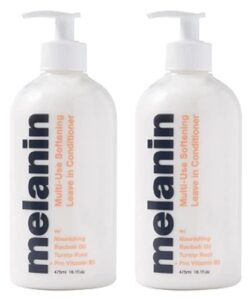 m & h melanin multi-use softening leave in conditioner,16 oz. formulated with nourishing baobab oil, turnip root,provitamin b5,hydrate, soften and condition, 16 fl oz (pack of 1) (two pack)