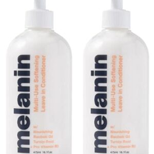 M & H Melanin Multi-Use Softening Leave In Conditioner,16 Oz. Formulated with Nourishing Baobab Oil, Turnip Root,ProVitamin B5,Hydrate, Soften and Condition, 16 Fl Oz (Pack of 1) (Two Pack)