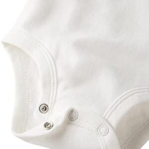 little planet by carter's unisex-baby 3-pack Short Sleeve Bodysuits made with Organic Cotton, Creamy, 3 Months