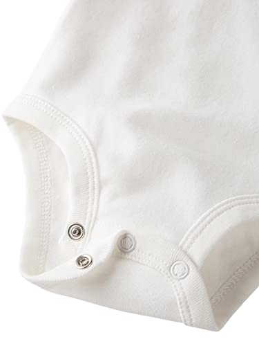 little planet by carter's unisex-baby 3-pack Short Sleeve Bodysuits made with Organic Cotton, Creamy, 3 Months