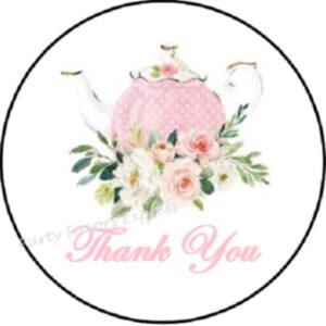 30 Pcs 1.5" Inch Thank You Tea Pot Party Stickers - Thank You Stickers Wedding - Thankful Stickers Envelope Seals Labels - D #AA61RK